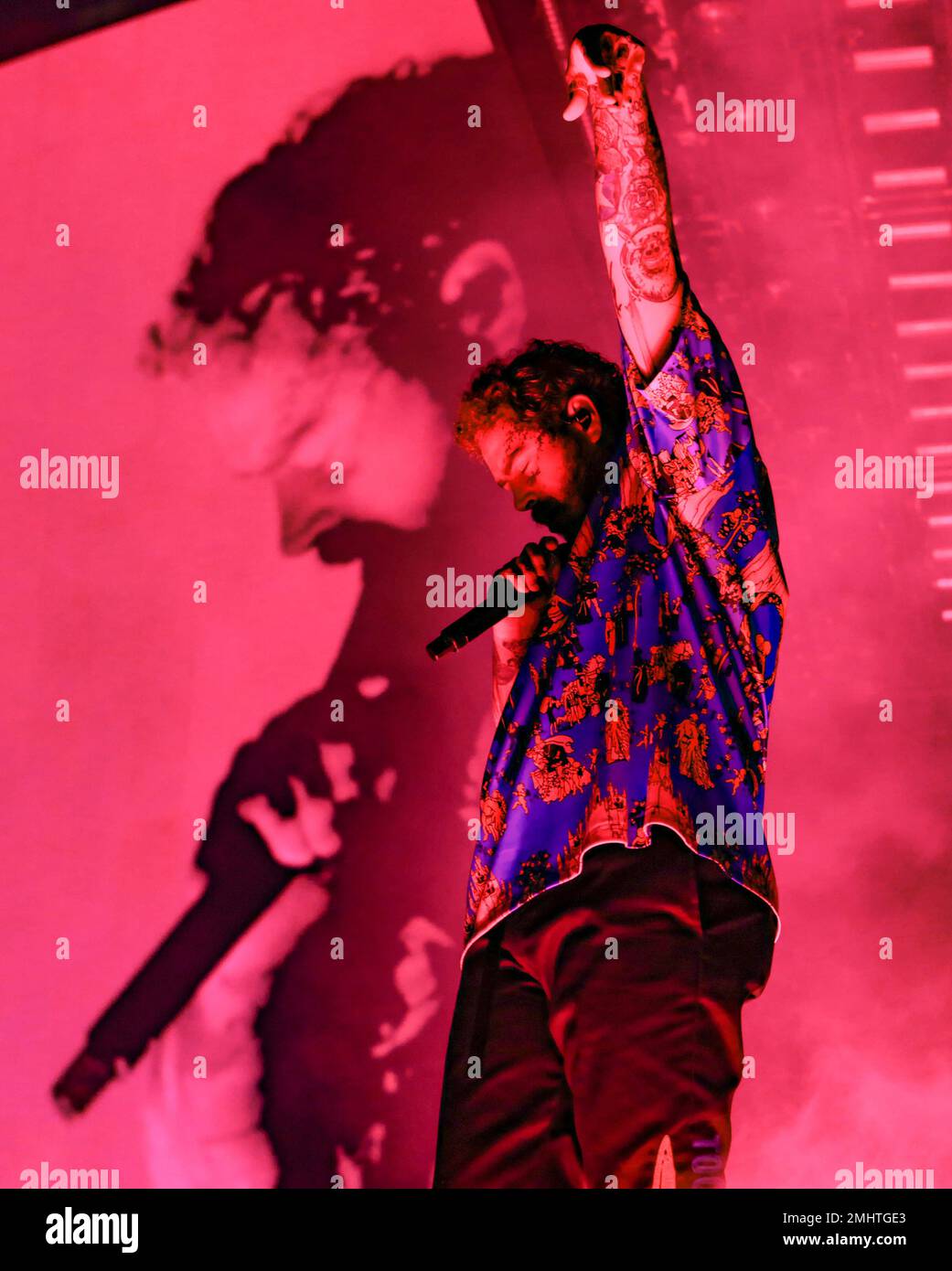Post Malone performs during the Runaway Tour at State Farm Arena on ...