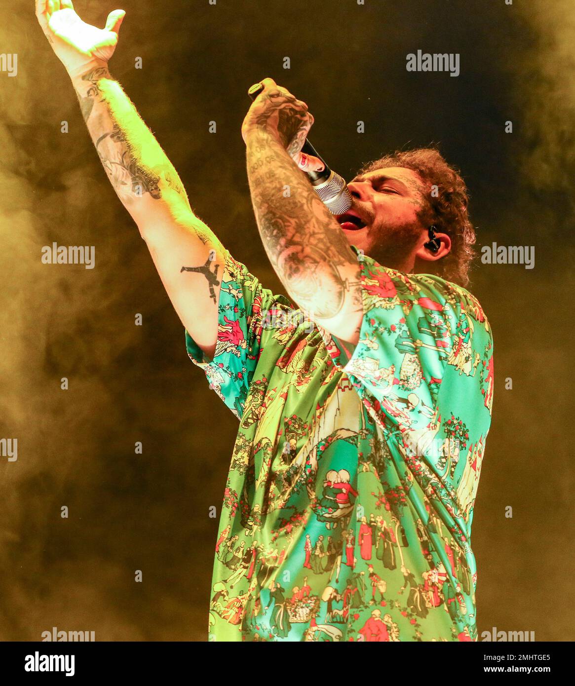 Post Malone performs during the Runaway Tour at State Farm Arena on ...