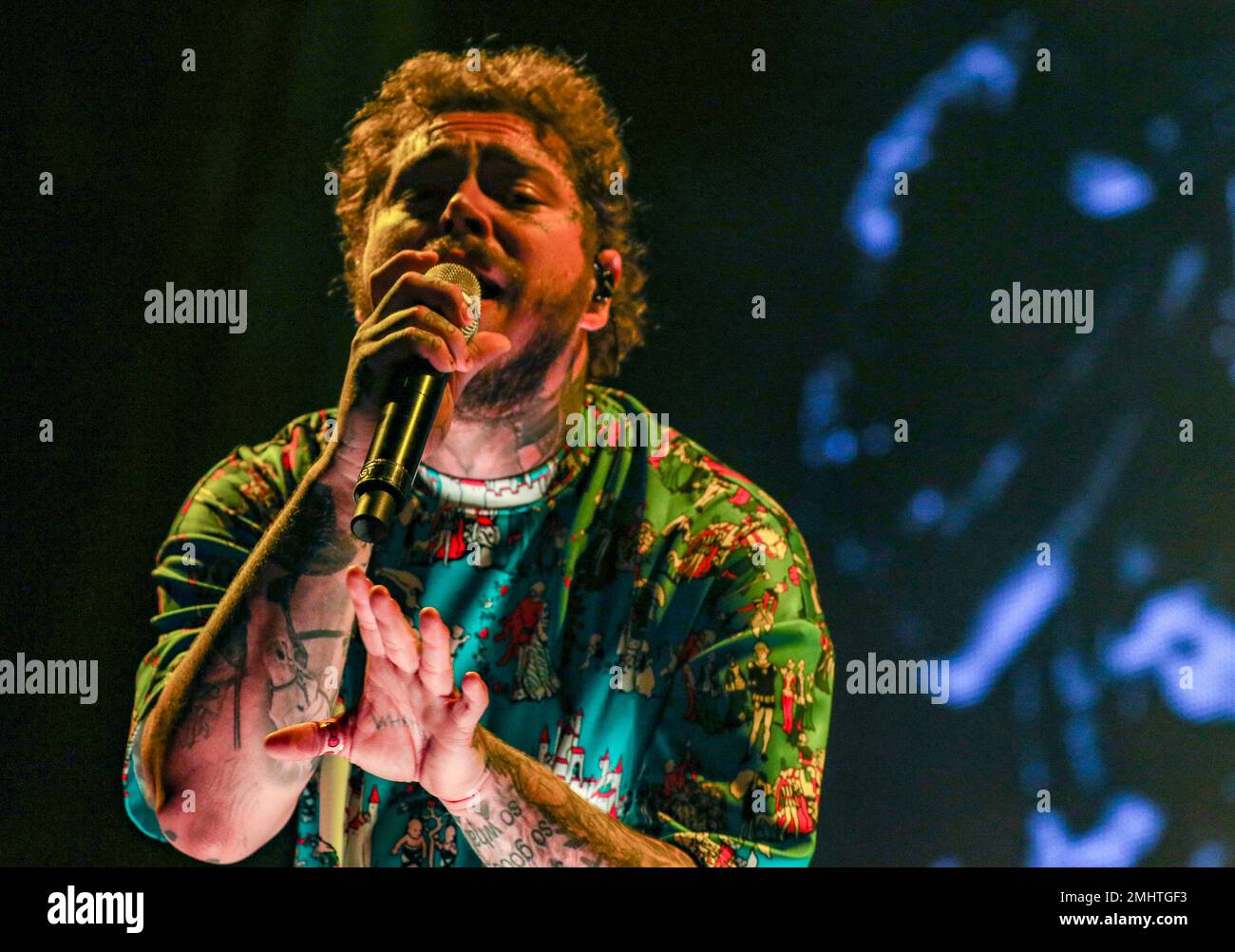 Post Malone performs during the Runaway Tour at State Farm Arena on ...