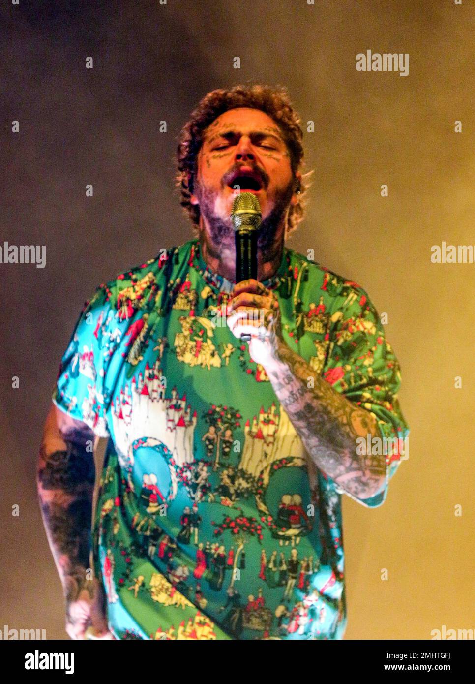 Post Malone performs during the Runaway Tour at State Farm Arena on ...