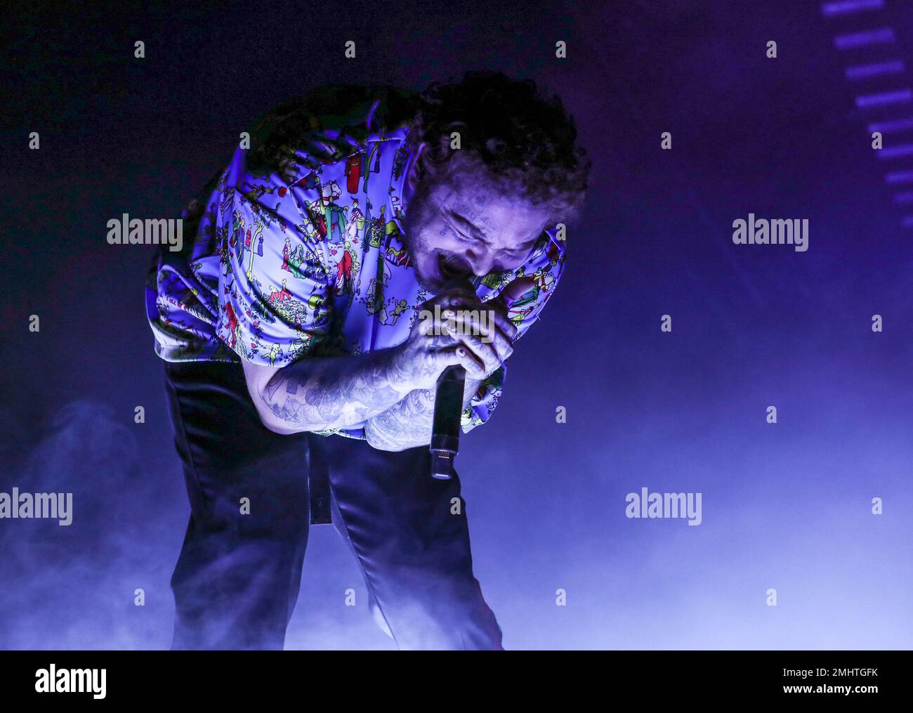 Post Malone performs during the Runaway Tour at State Farm Arena on ...