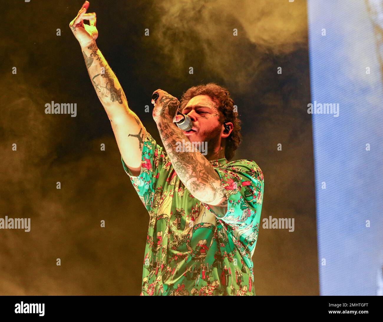 Post Malone performs during the Runaway Tour at State Farm Arena on ...