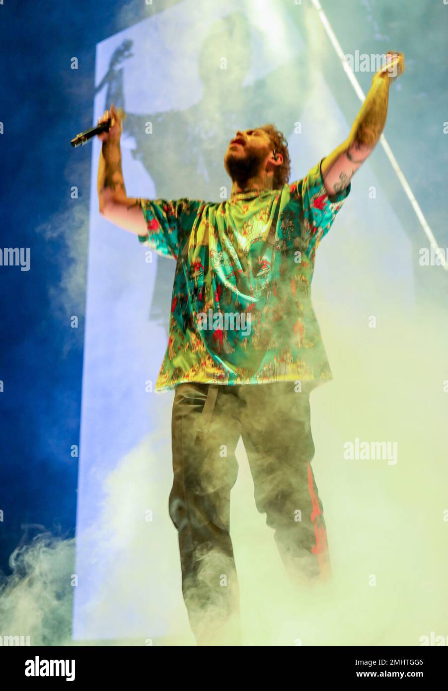 Post Malone performs during the Runaway Tour at State Farm Arena on ...