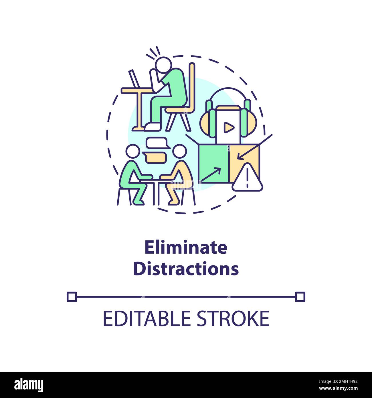 Eliminate distractions concept icon Stock Vector Image & Art - Alamy Eliminate distractions concept icon Stock Vector Image & Art - Alamy