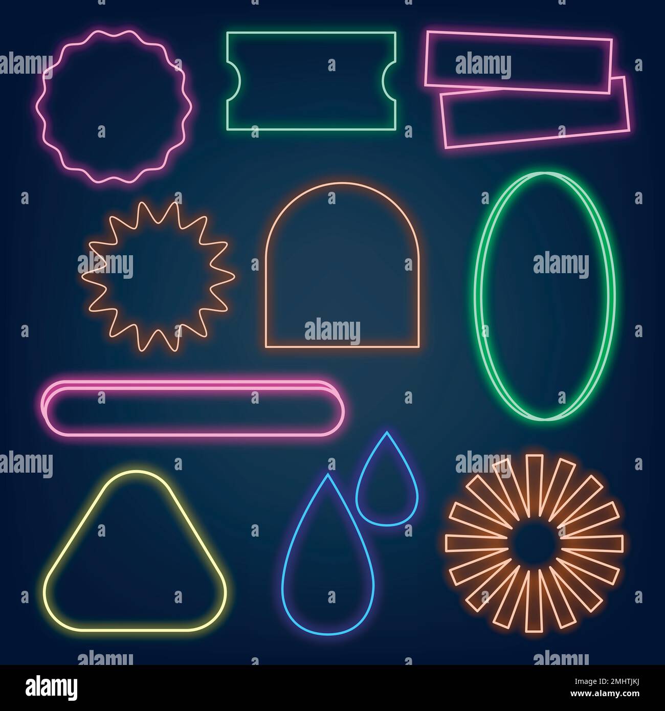 Glowing neon sign illustration vector set Stock Vector Image & Art - Alamy