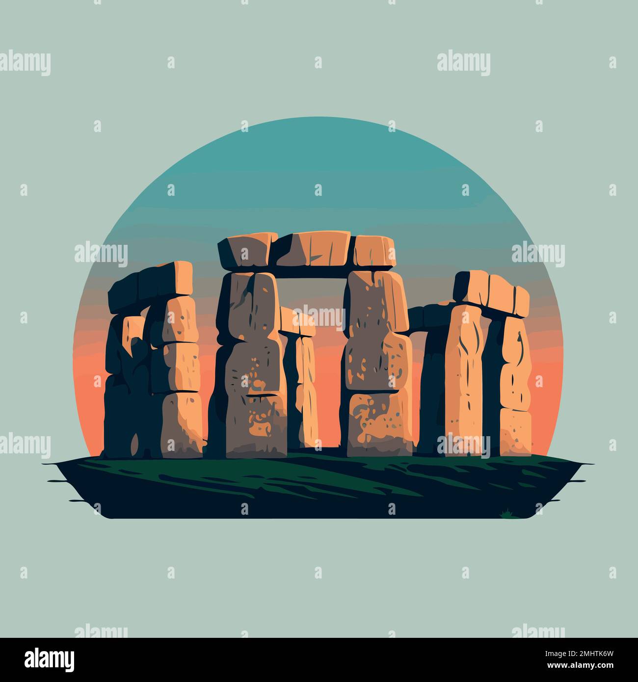 illustration of composite structure formed by large and heavy stones ...