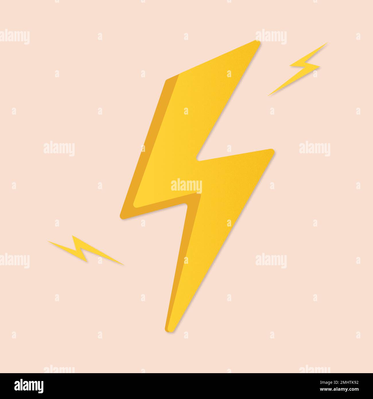 Cute lightning bolt sticker, printable weather clipart vector Stock ...