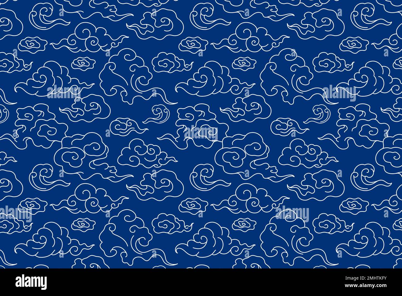 Chinese blue background, cloud pattern illustration vector Stock Vector ...