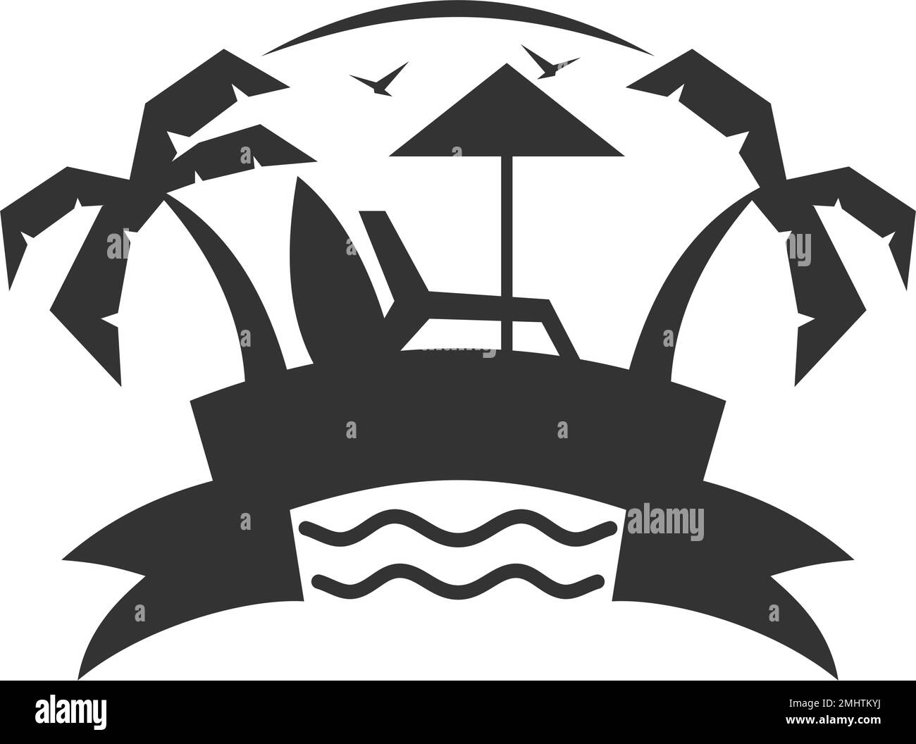 Summer beach holiday logo template Icon Illustration Brand Identity ...