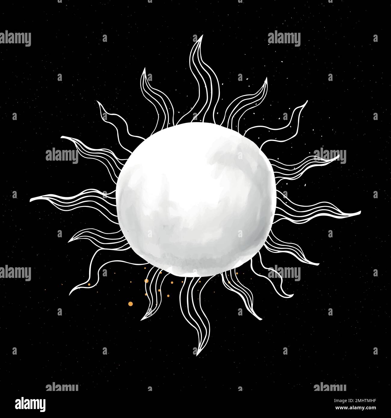 Sun drawing, doodle icon vector, cute galaxy illustration Stock Vector ...