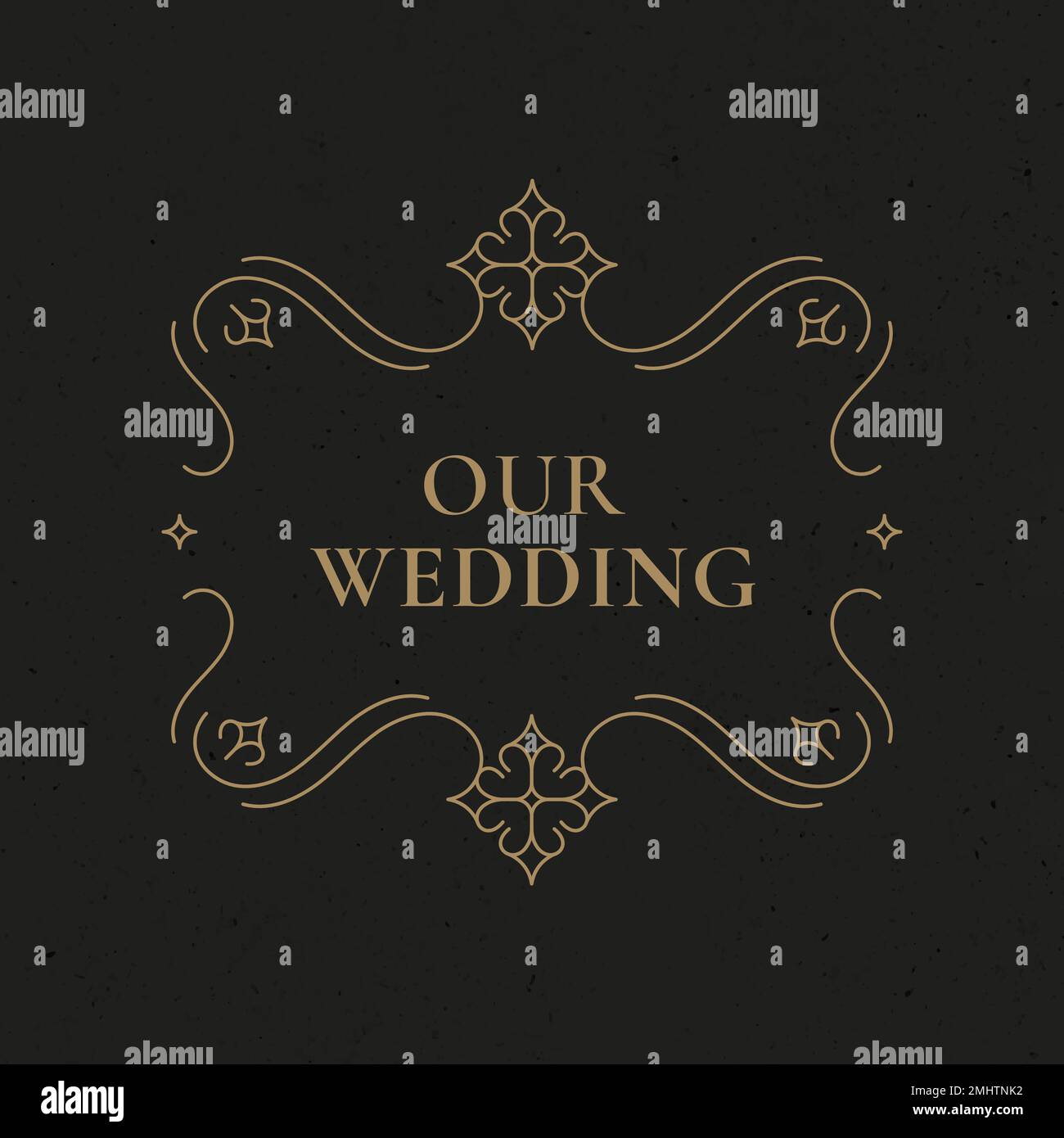 Wedding badge vector gold vintage ornamental style Stock Vector Image ...