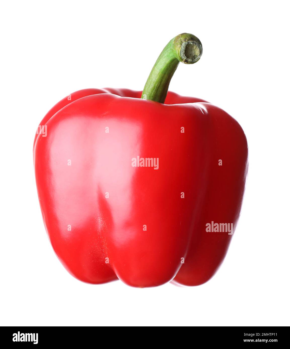 Ripe red bell pepper isolated on white Stock Photo - Alamy