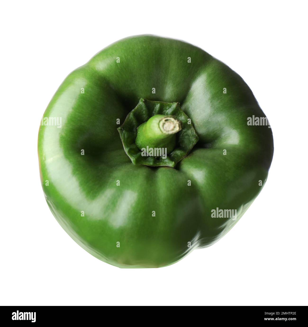 Ripe green bell pepper isolated on white Stock Photo - Alamy