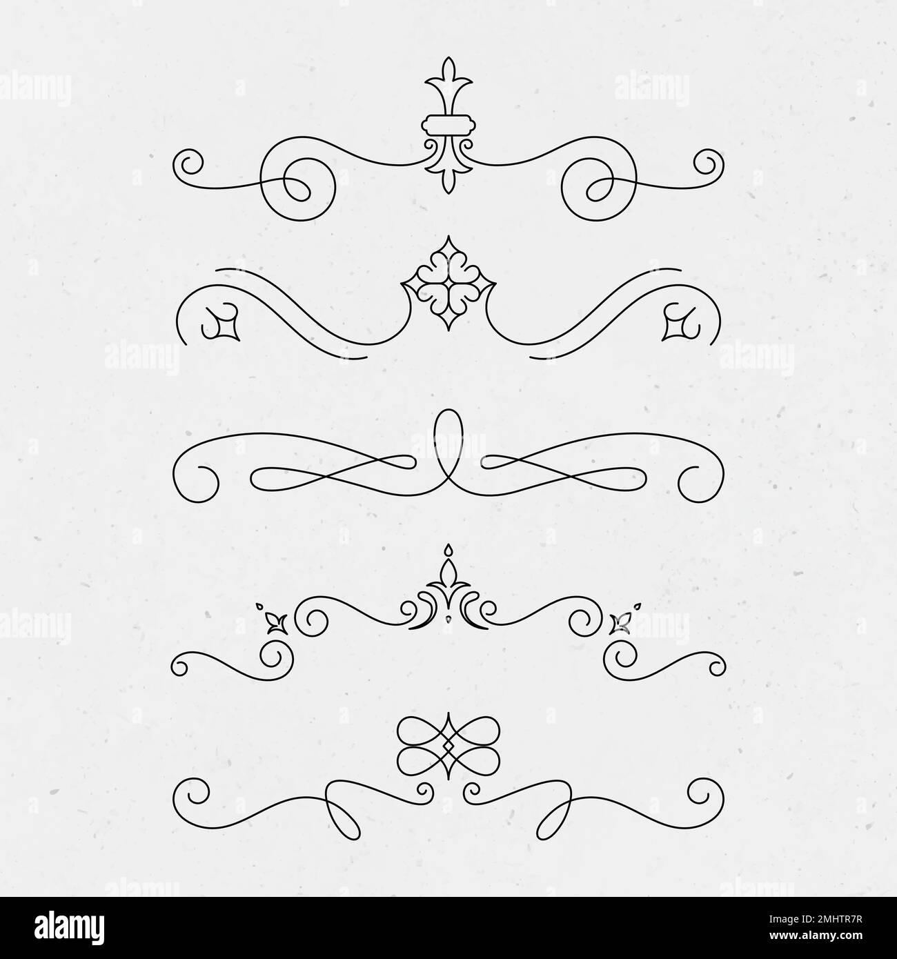Vintage ornament vector set in black Stock Vector Image & Art - Alamy