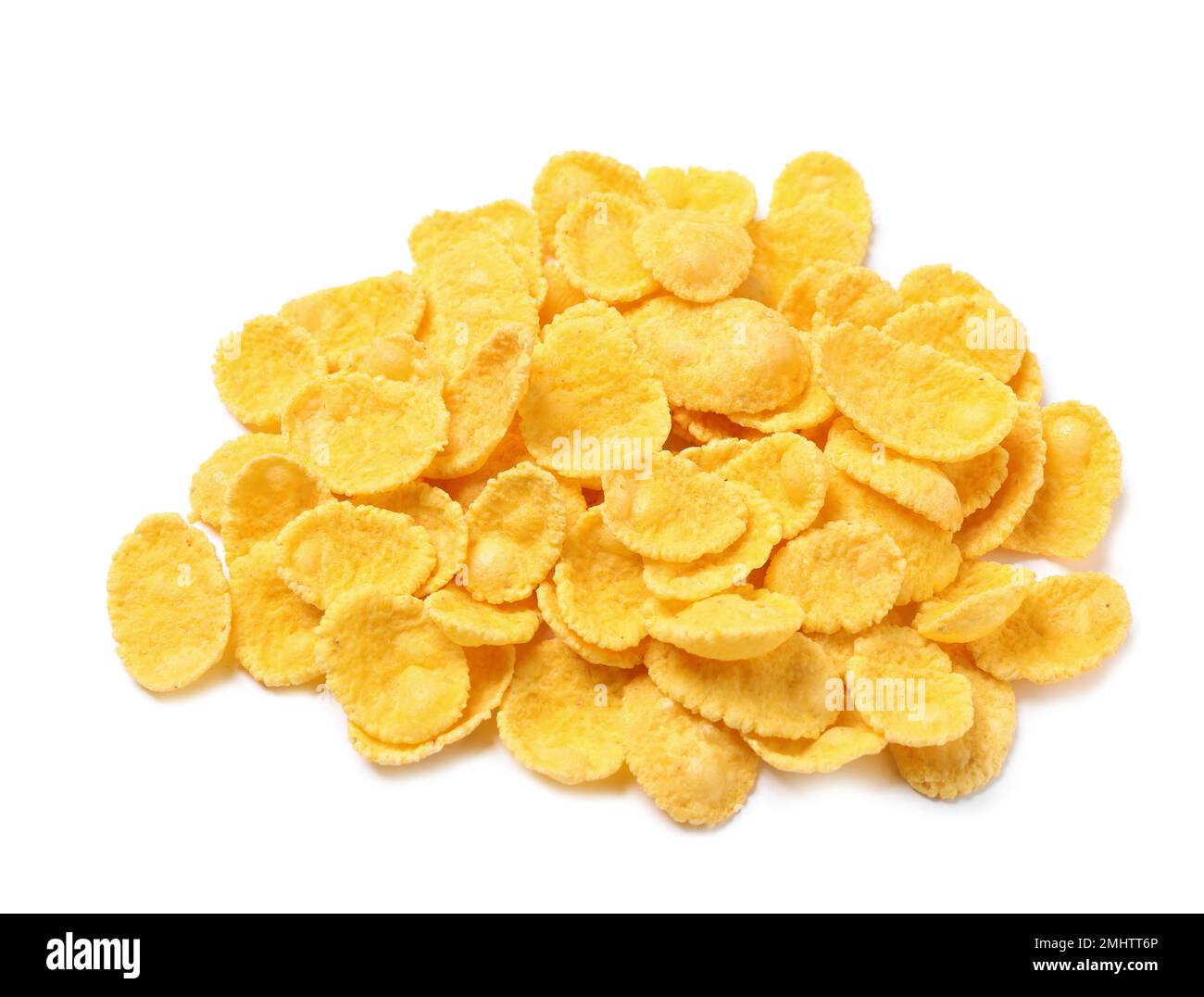 Tasty crispy corn flakes isolated on white Stock Photo - Alamy