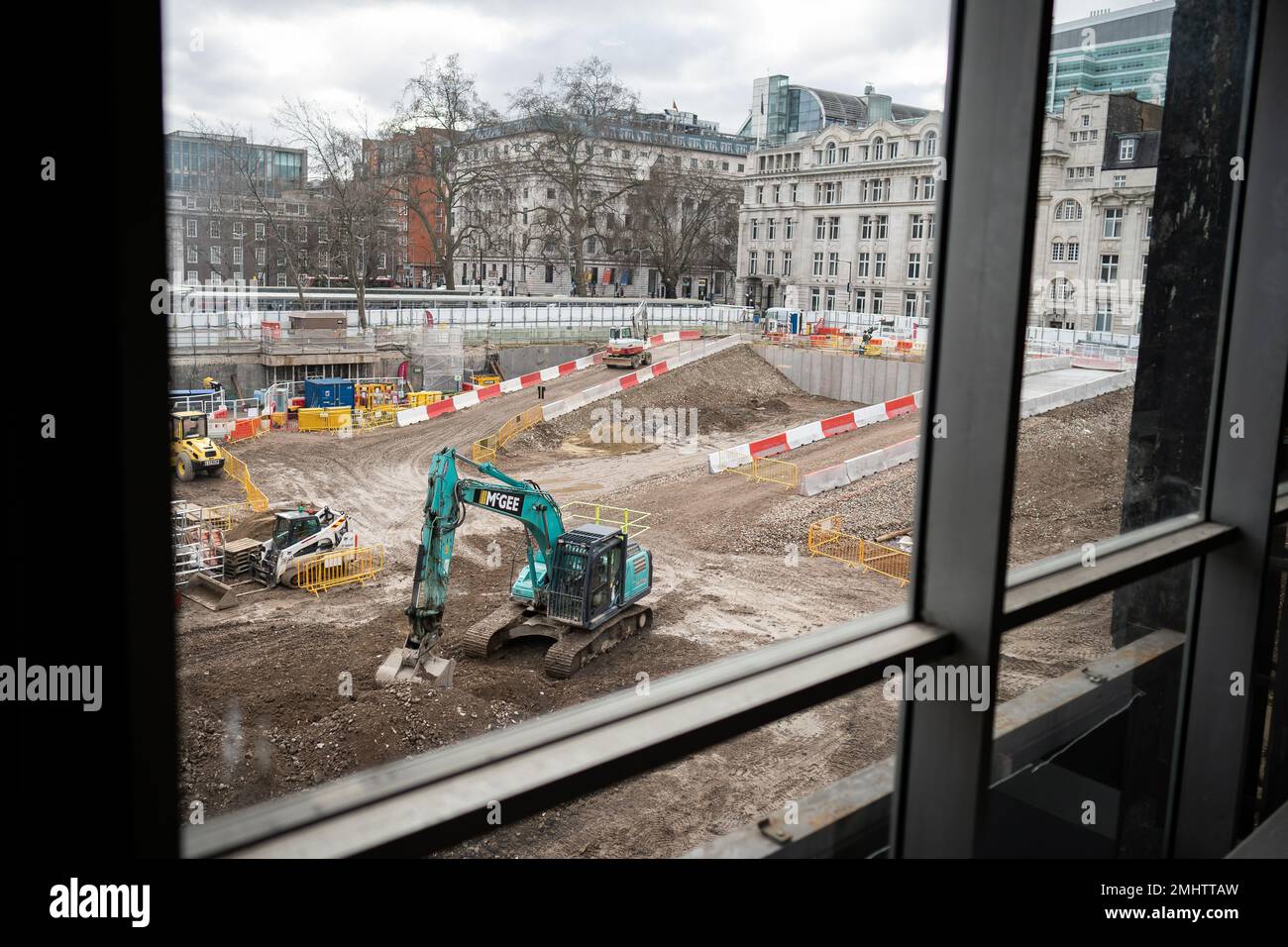 The construction site of the London Euston HS2 terminal, where work ...
