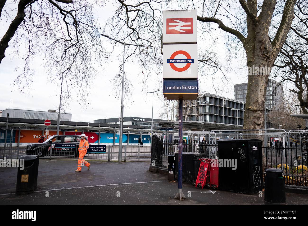 An HS2 worker near to the proposed site of the London Euston HS2 ...