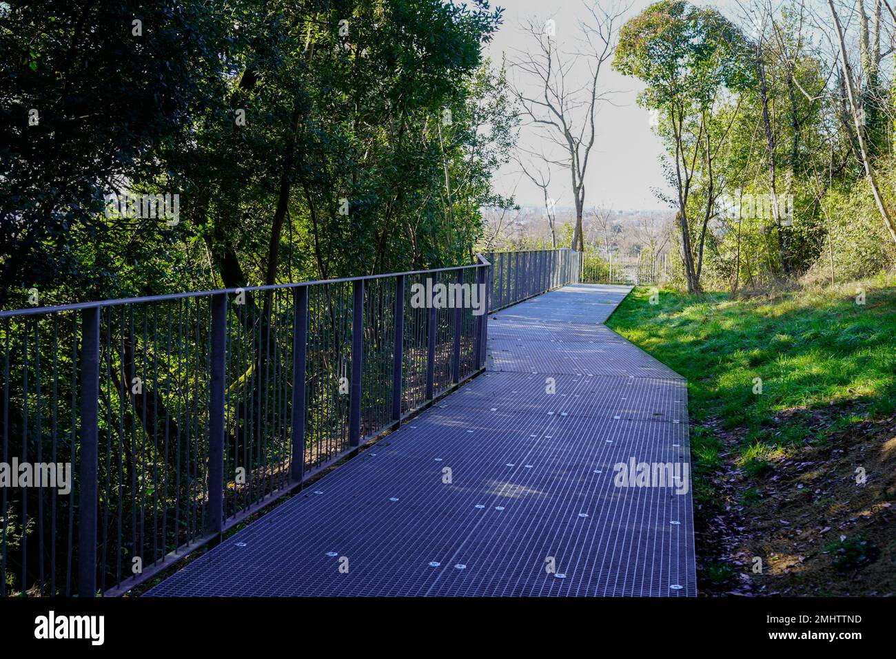 metal walkway along the hill to simplify the walk for hikers and ...