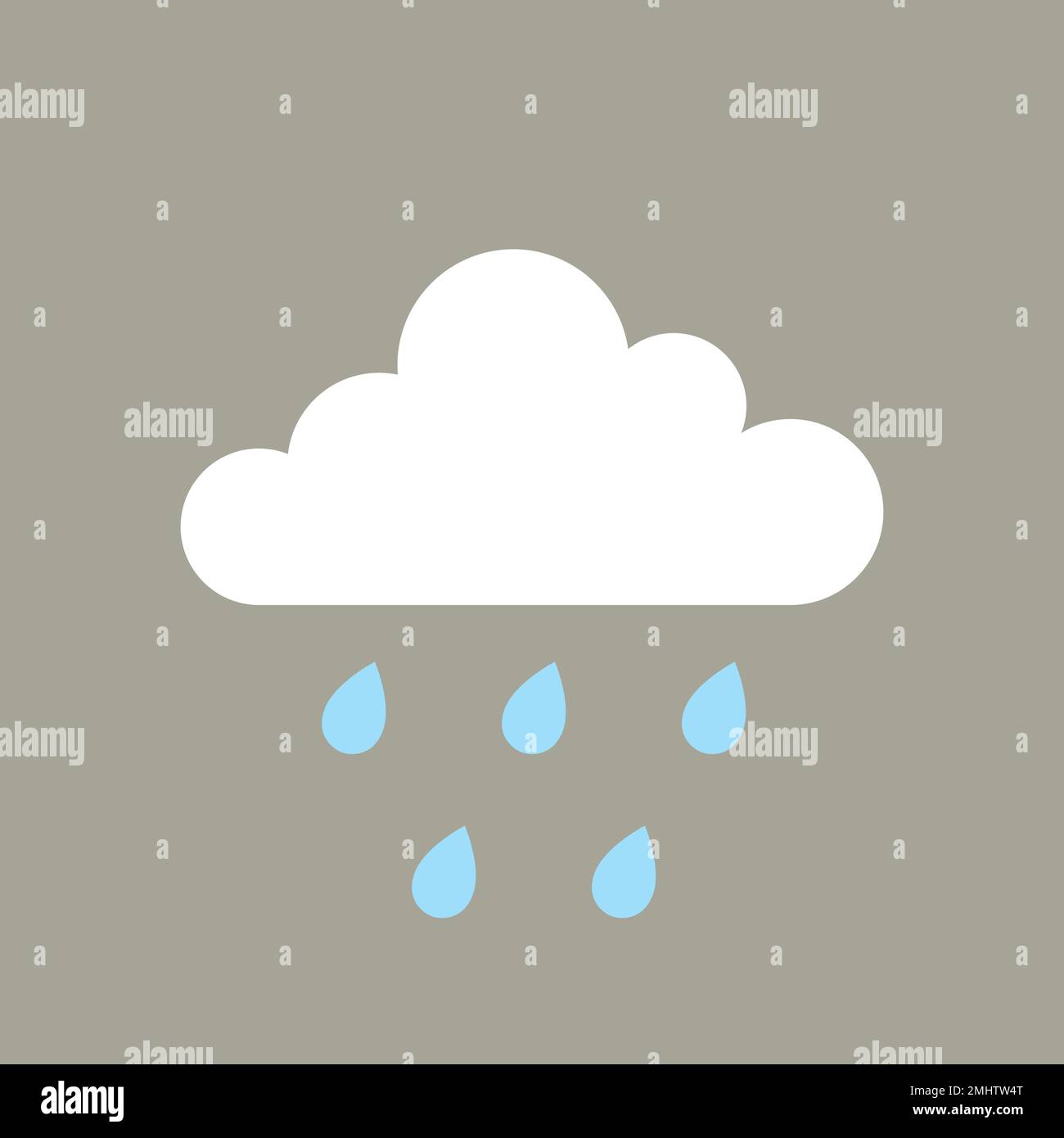 Rain element, cute weather clipart vector on grey background Stock ...