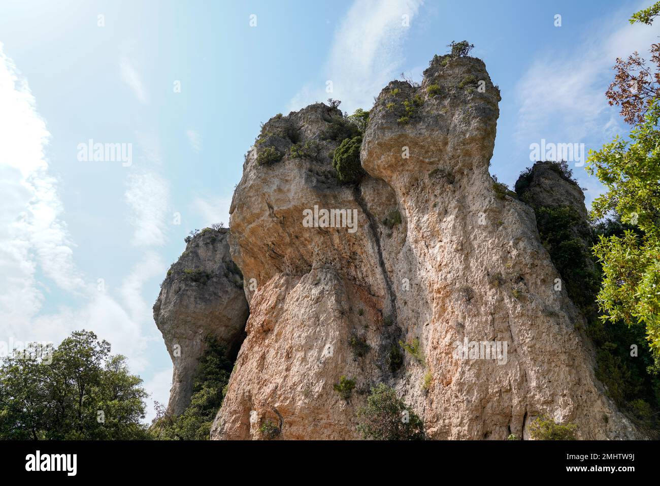 Rocks high stone carved naturally mountain circus of Moureze in France ...