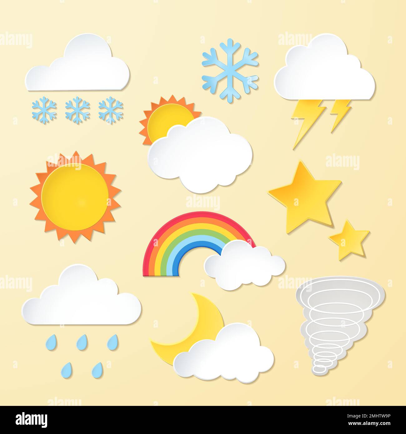 Weather element clipart vector set, 3d design Stock Vector Image & Art ...