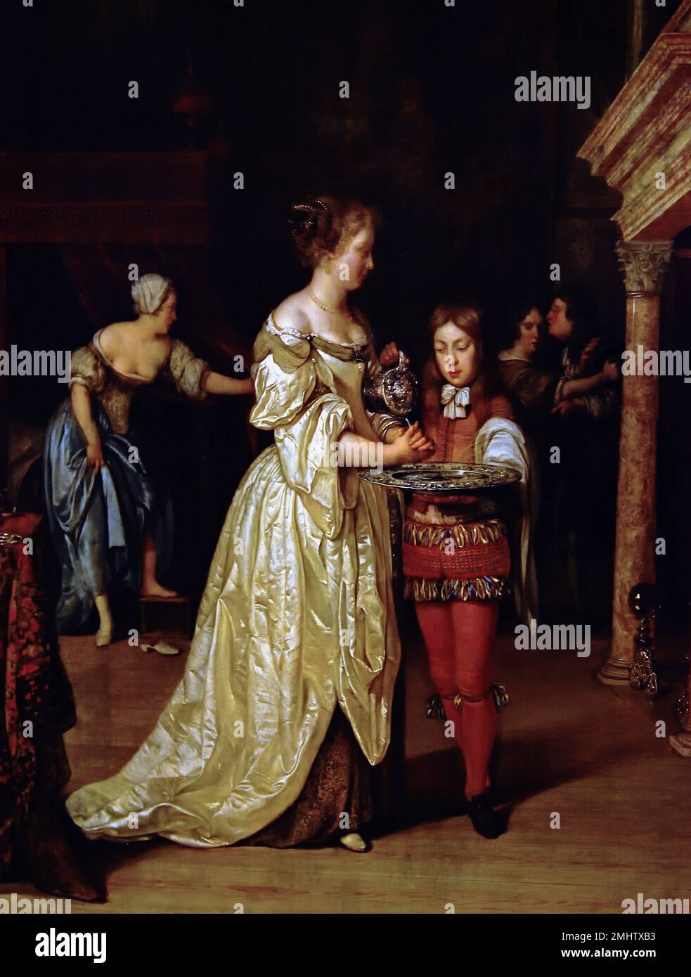 Interior with a Woman Washing her Hands 1675 The Netherlands, Dutch ...