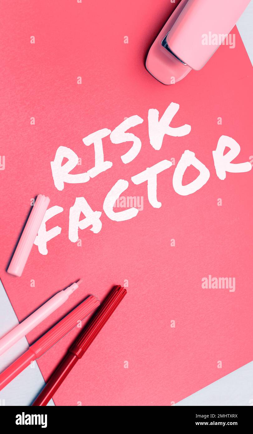 Writing displaying text Risk Factor. Word for Something that rises the ...
