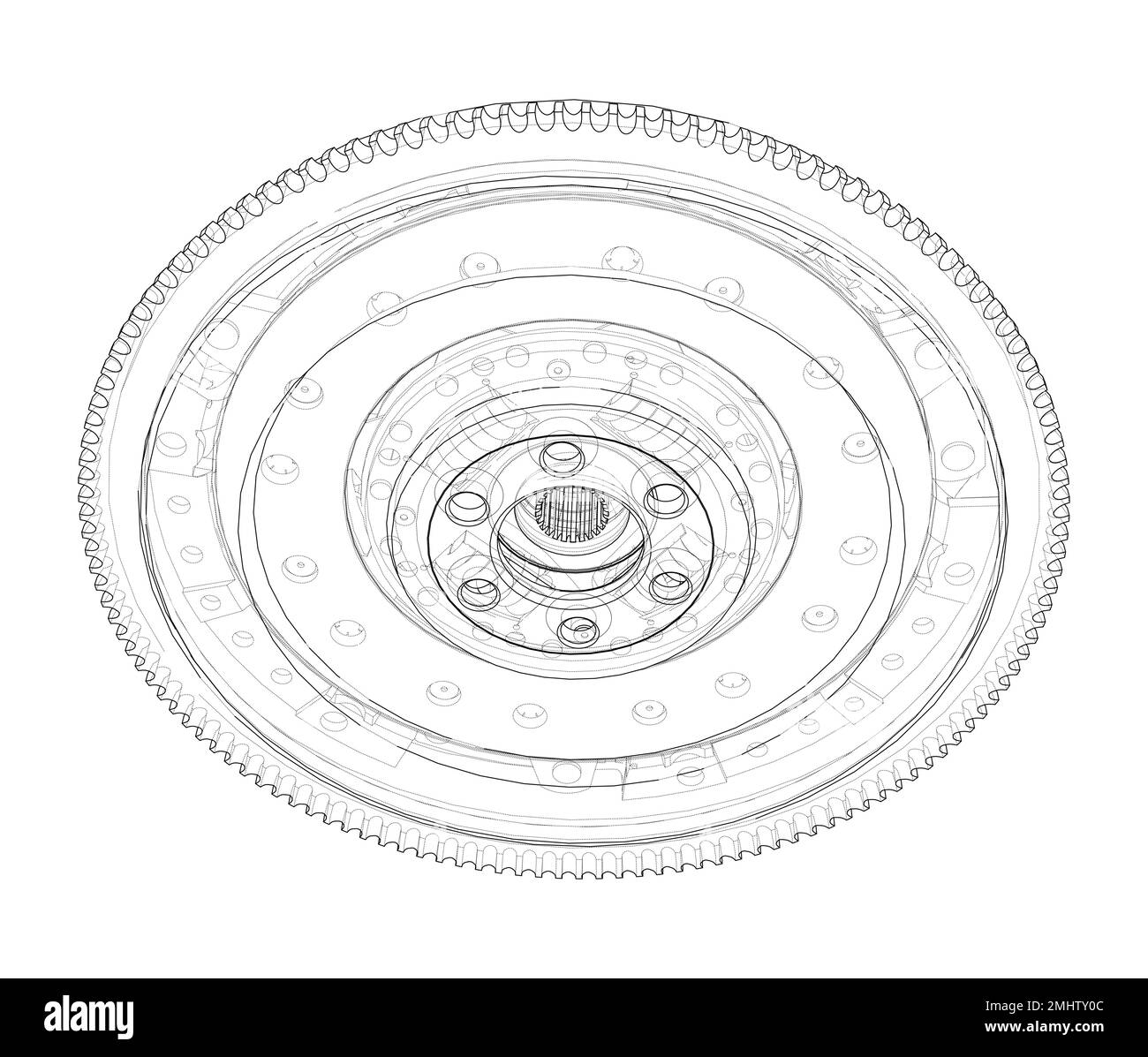 Sketch of clutch basket for the car. Vector Stock Vector Image & Art ...
