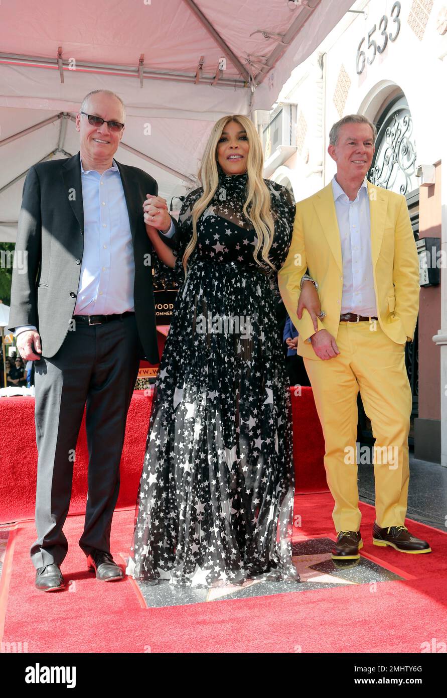 Jack Abernethy, from left, Wendy Williams and Elvis Duran pose during a ...