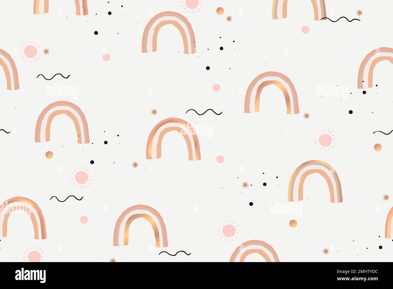 Rainbow background vector, cute desktop wallpaper Stock Vector Image ...