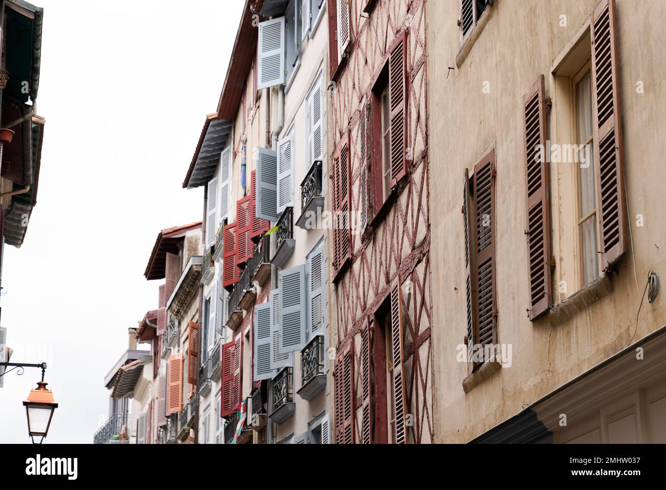 Typical Bayonne Bask street in Basque Country france Stock Photo - Alamy