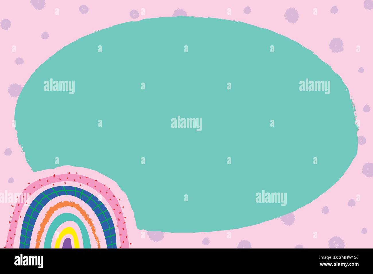 Rainbow frame, funky doodle border design vector Stock Vector Image ...