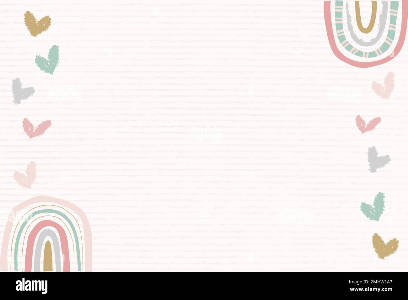 Rainbow frame, cute doodle border vector Stock Vector Image & Art - Alamy