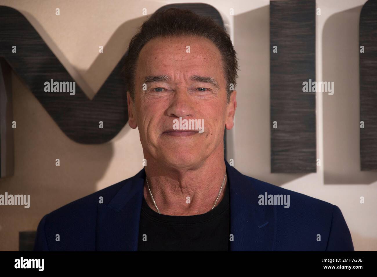 Actor Arnold Schwarzenegger poses for photographers upon arrival at the ...