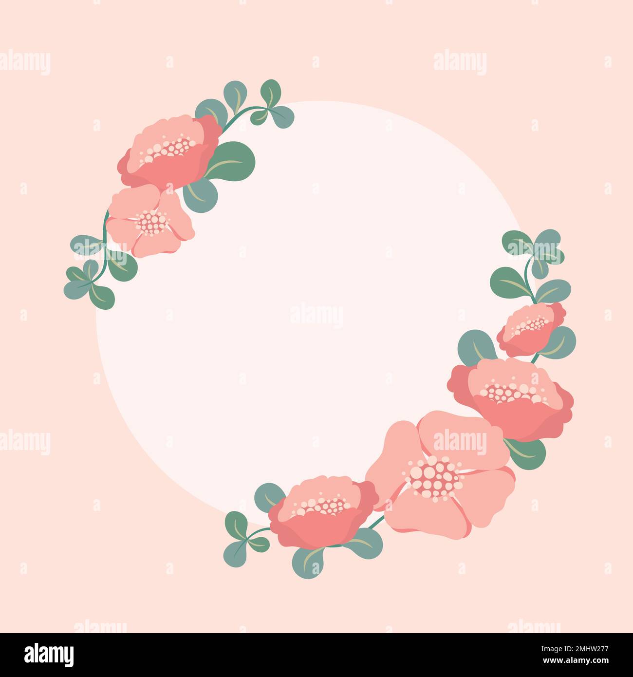 Pink flower frame, vector, flat design illustration Stock Vector Image & Art - Alamy