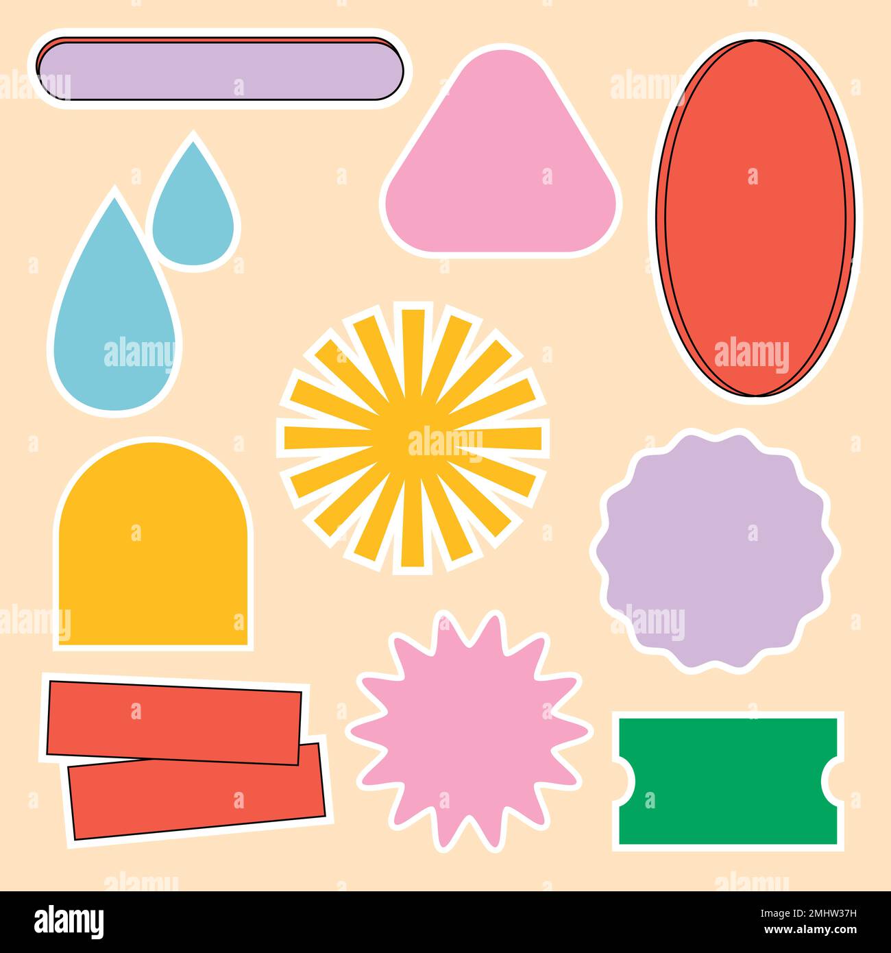 Colorful badge illustration vector set Stock Vector Image & Art - Alamy