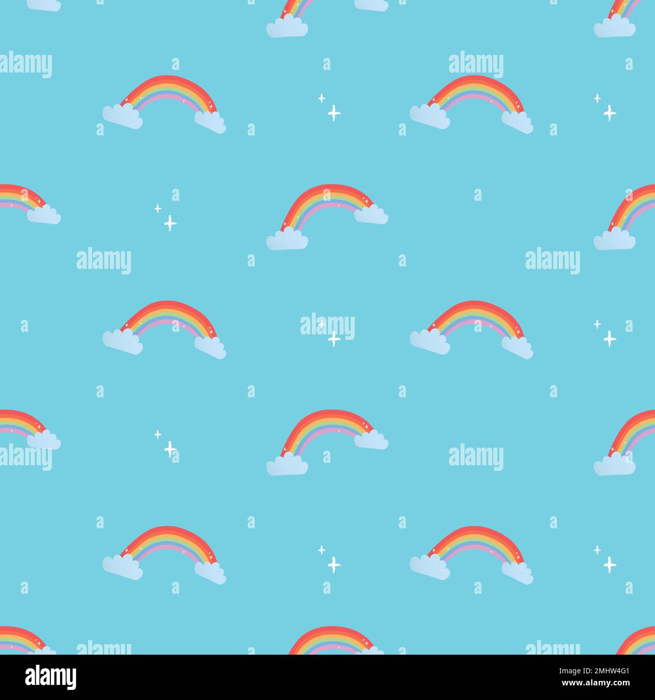 Cute seamless kids pattern background, rainbow vector illustration Stock Vector Image & Art - Alamy