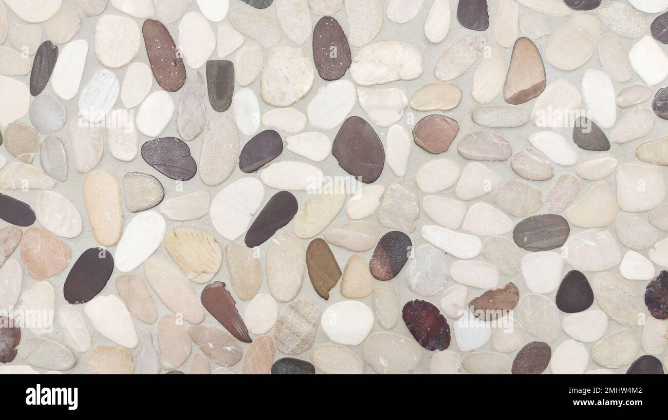 round white brown pebbles tiling small mosaic pebbles texture tile ...