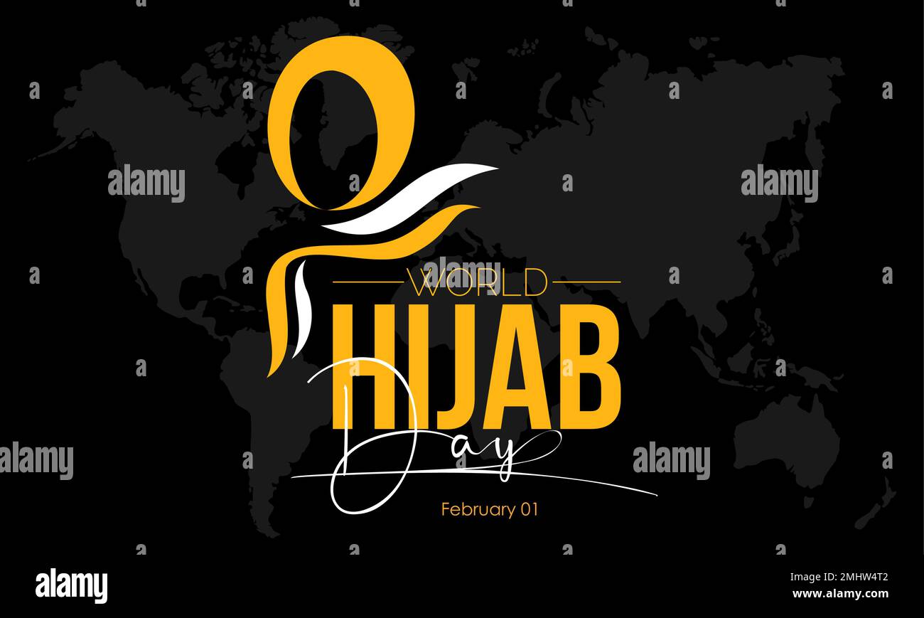 Vector illustration banner design template concept of World Hijab Day ...