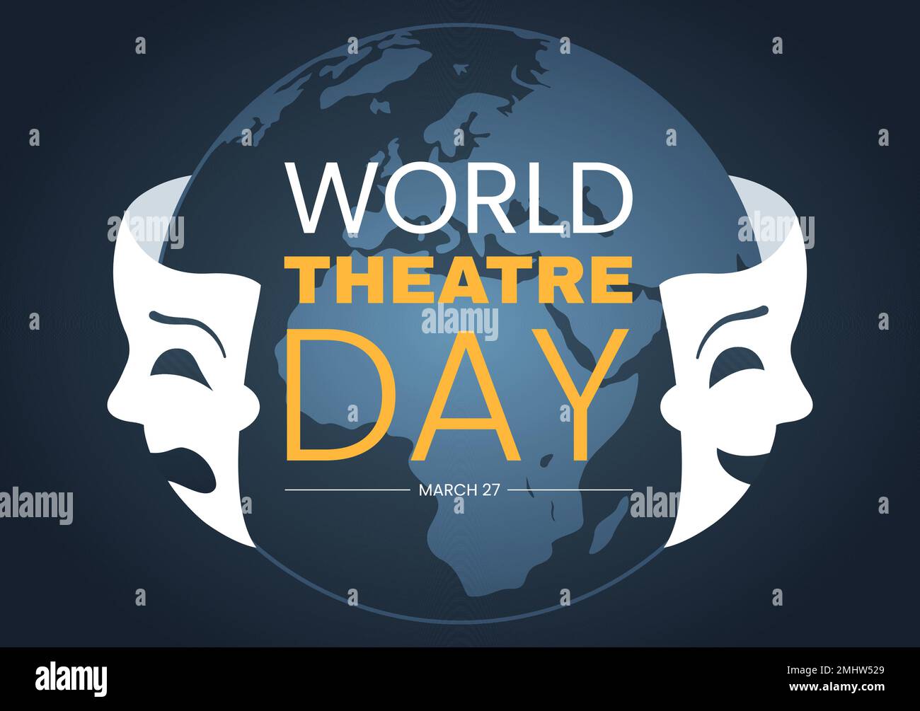 World Theatre Day on March 27 Illustration with Masks and to Celebrate ...