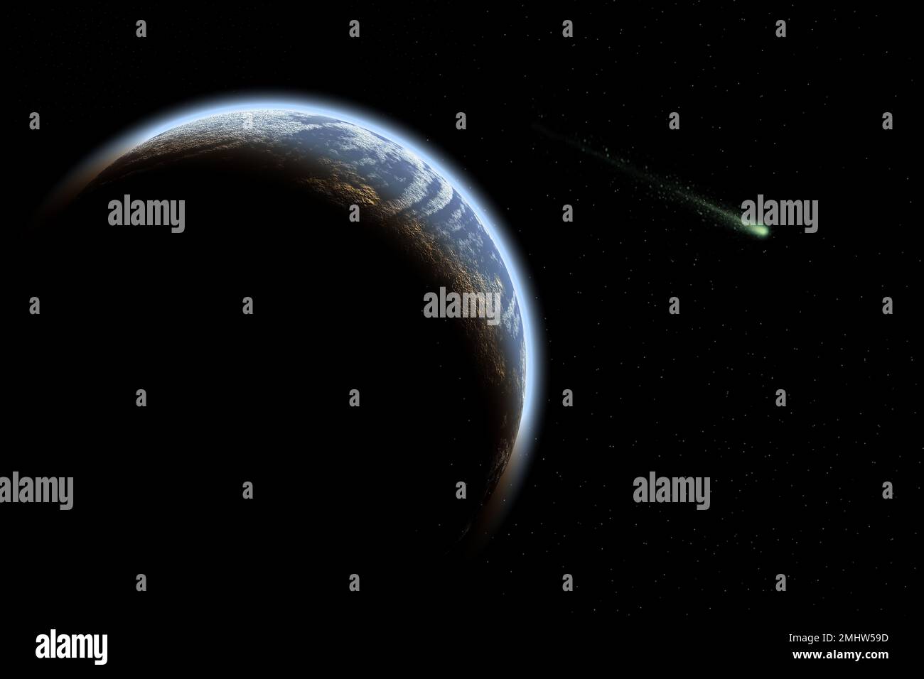 Green Comet C2022 E3 (ZTF) , Passing The Earth Stock Photo - Alamy