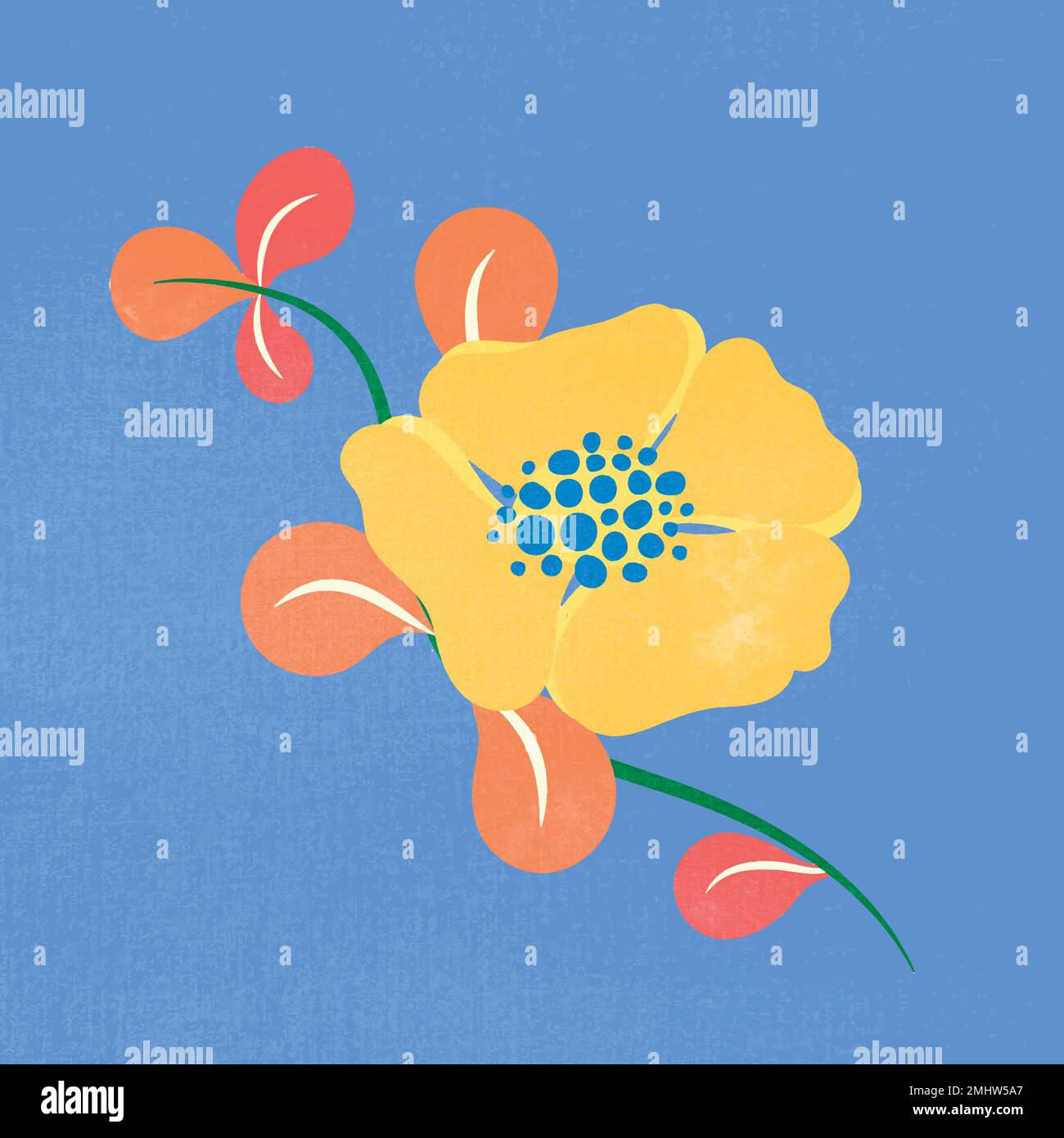 Yellow flower, spring clipart vector illustration Stock Vector Image ...