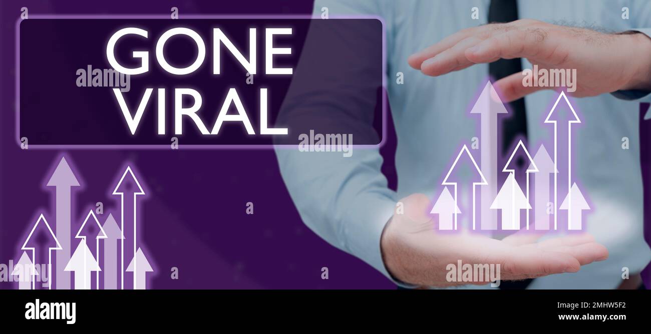 Conceptual display Gone Viral. Word Written on link that spreads ...