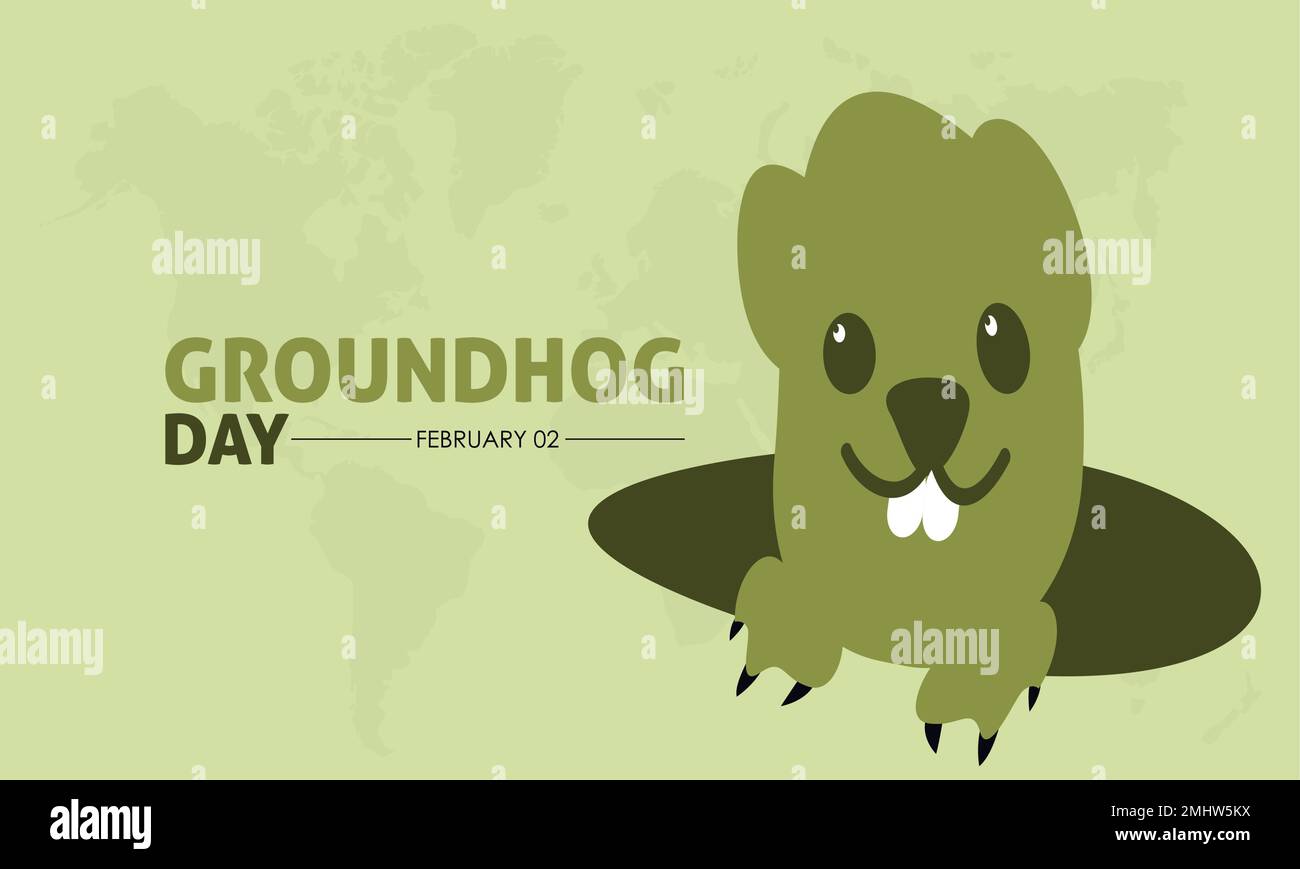 Vector illustration banner design template concept of Groundhog Day ...