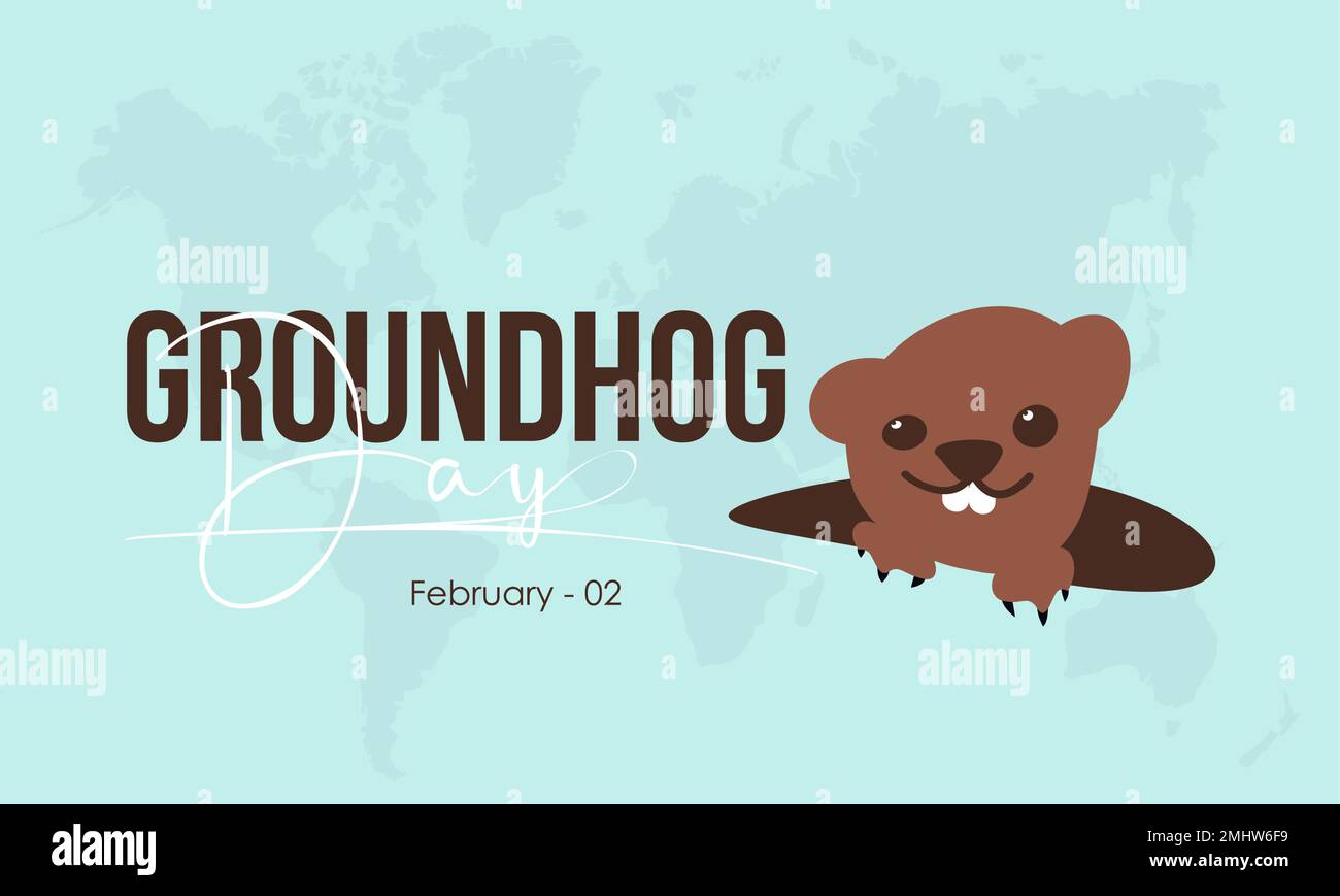 Vector illustration banner design template concept of Groundhog Day ...
