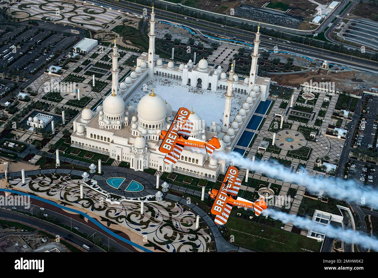 IMAGE DISTRIBUTED FOR BREITLING - The Breitling Wingwalkers team perform in close formation over ...