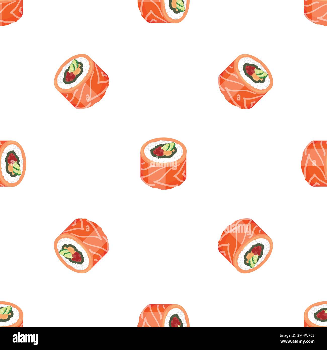 Red sushi roll pattern Stock Vector Images - Alamy