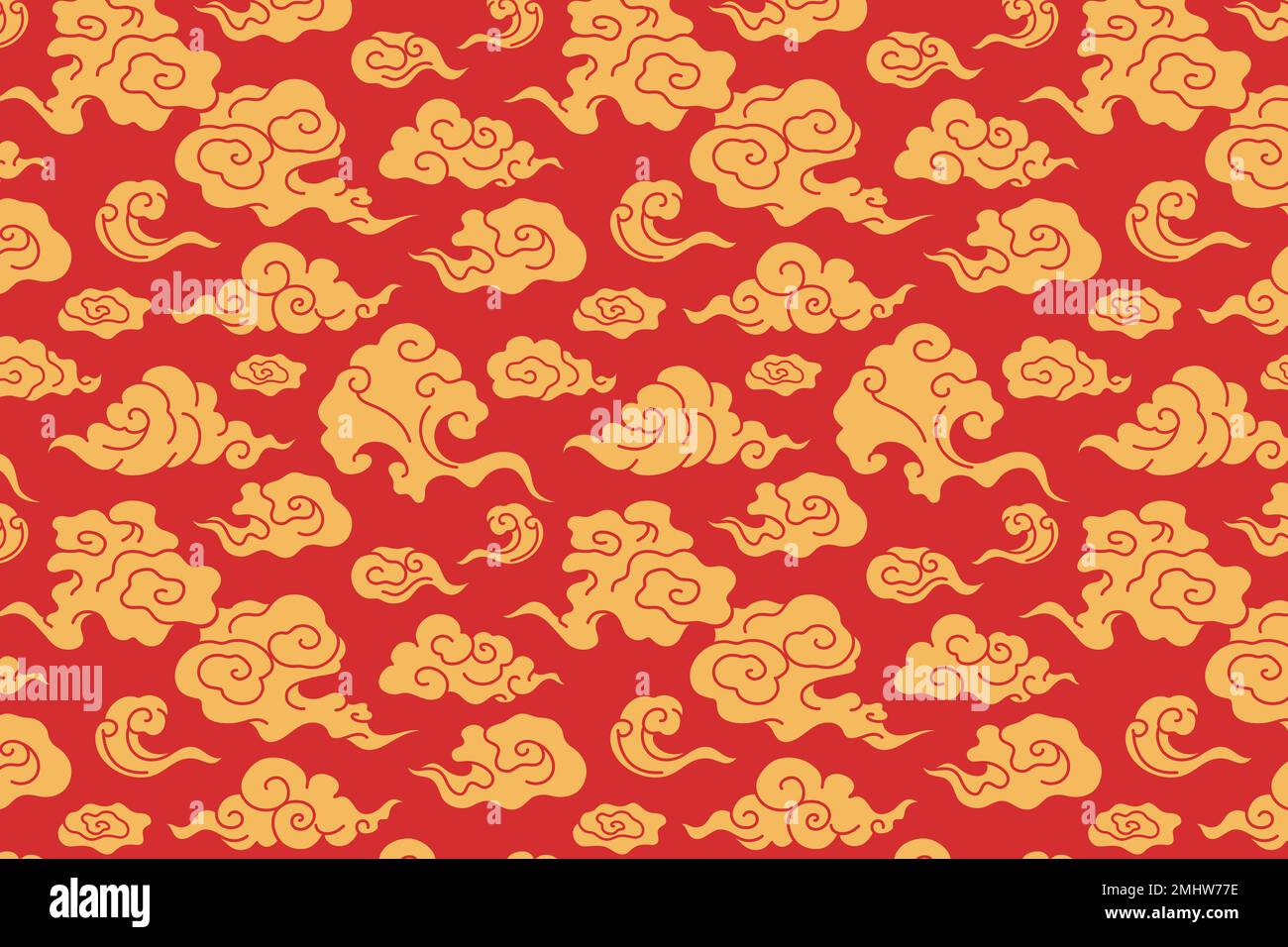 Cloud background wallpaper, red oriental pattern illustration vector ...