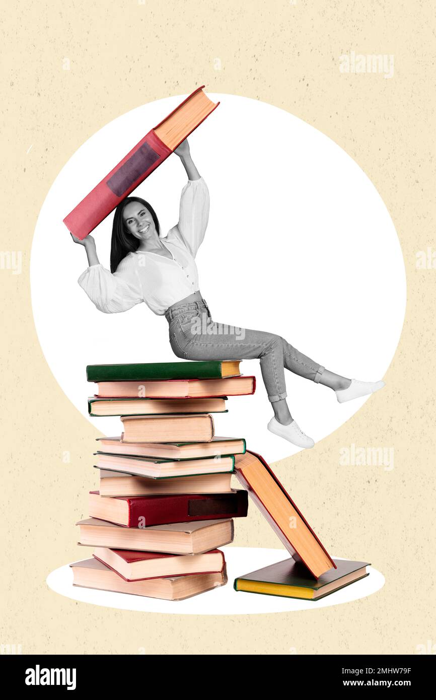 Creative photo 3d collage artwork poster postcard picture of pretty ...