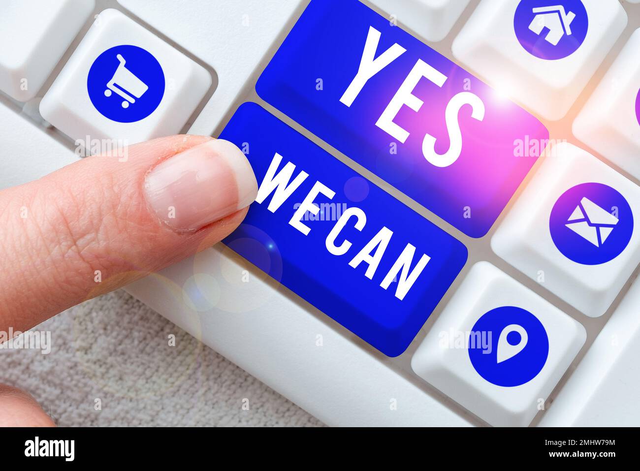 Sign displaying Yes We Can. Word for Motivation to do something have ...